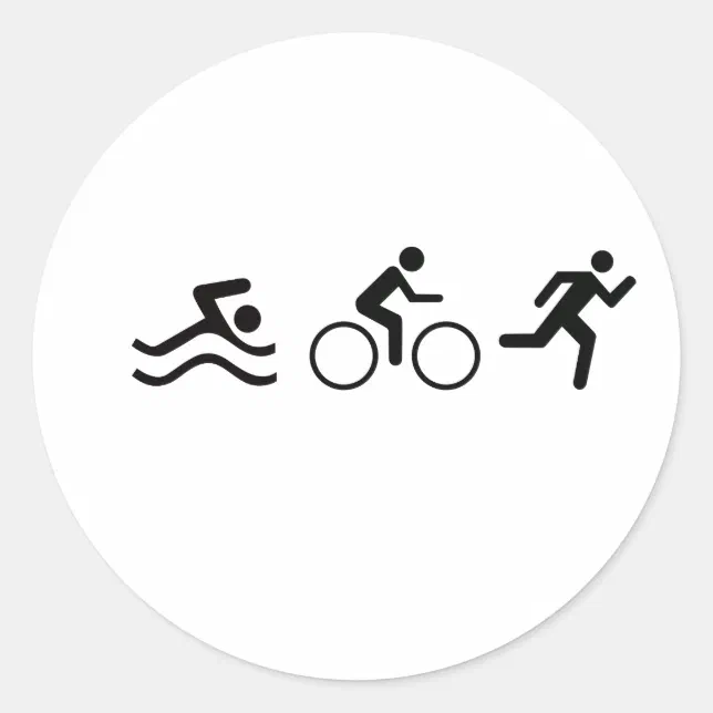 TRIATHLON LOGO CLASSIC ROUND STICKER | Zazzle