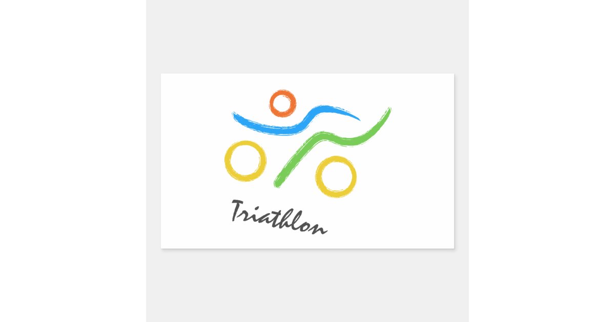 Triathlon logo rectangular sticker | Zazzle
