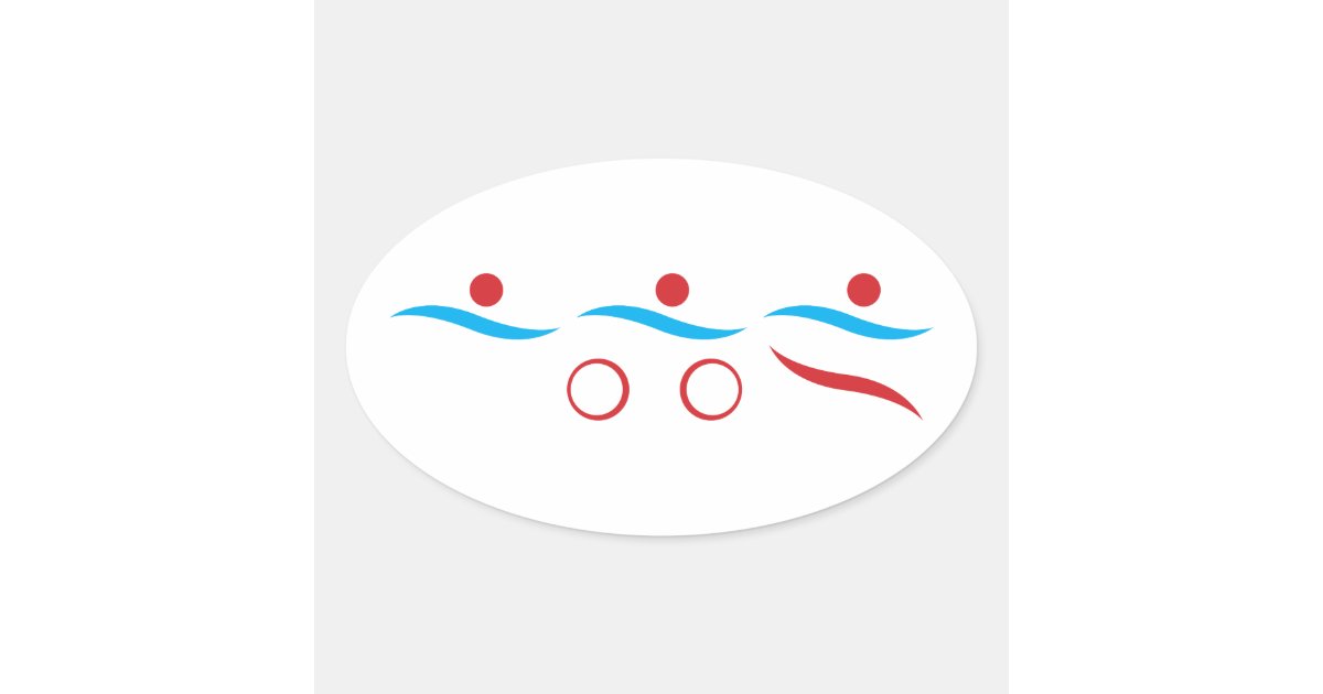 Triathlon modern cool logo oval sticker | Zazzle