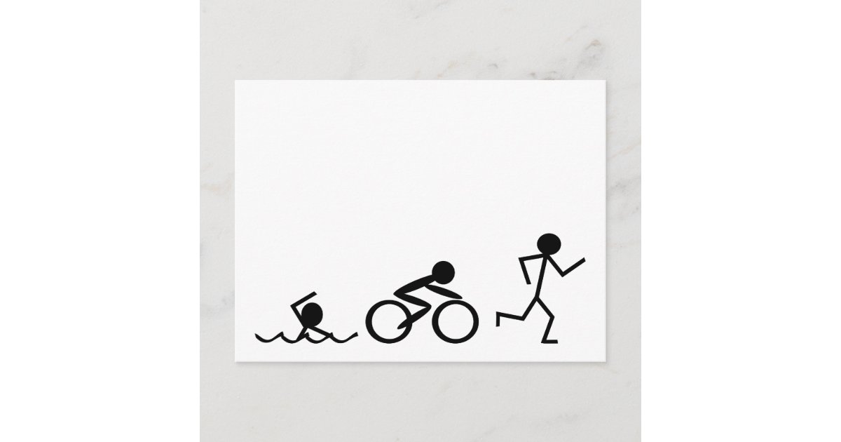 Triathlon Stick Figures Postcard | Zazzle