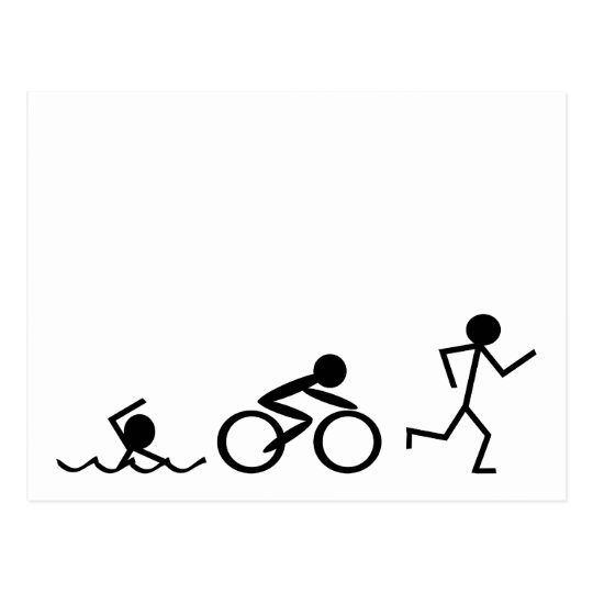Triathlon Stick Figures Postcard | Zazzle.com