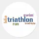 Triathlon Text Classic Round Sticker | Zazzle