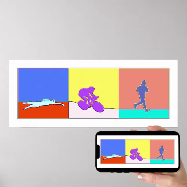 Triathlon Triptych Poster | Zazzle
