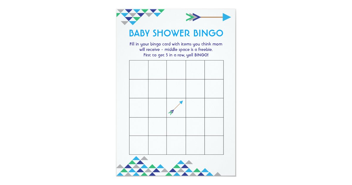 Tribal & Arrow Baby Boy Shower Bingo Cards | Zazzle.com