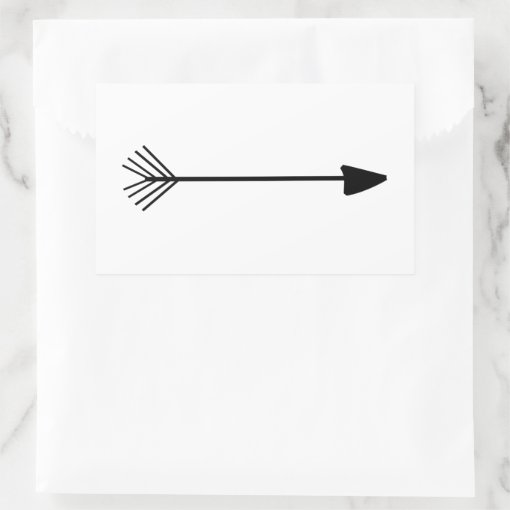 Tribal Art Single Black Arrow on Custom Background Rectangular Sticker ...