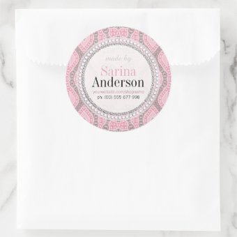 Tribal Batik Pink Pattern Made By Labels Stickers | Zazzle