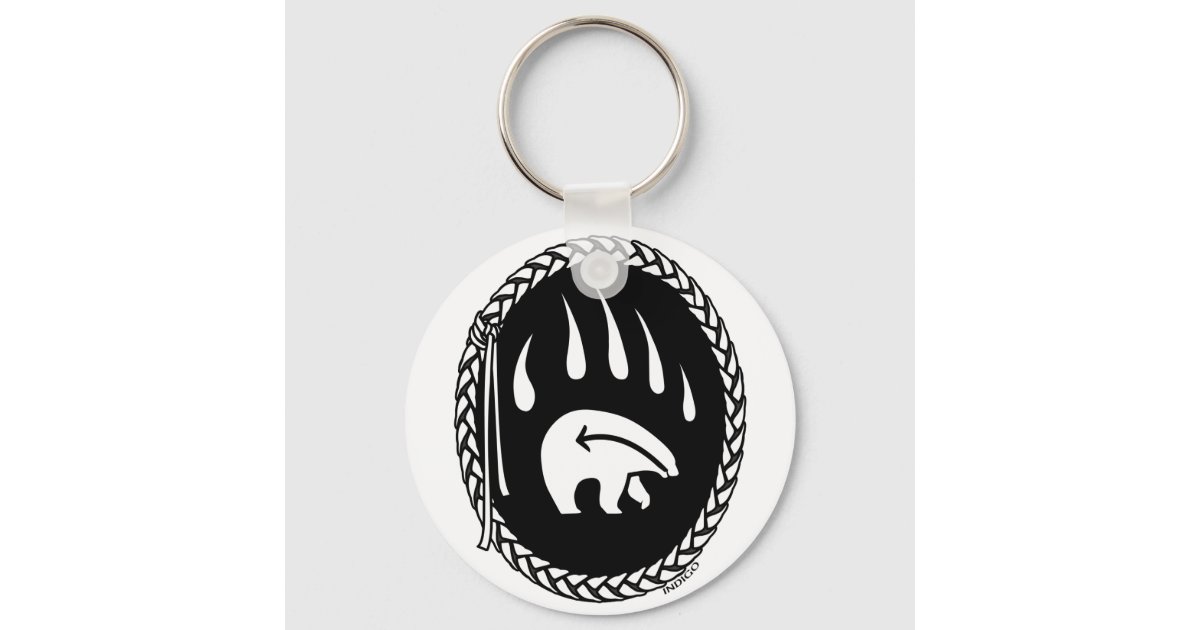 Tribal Bear Art Key Chain First Nations Bear Gifts | Zazzle