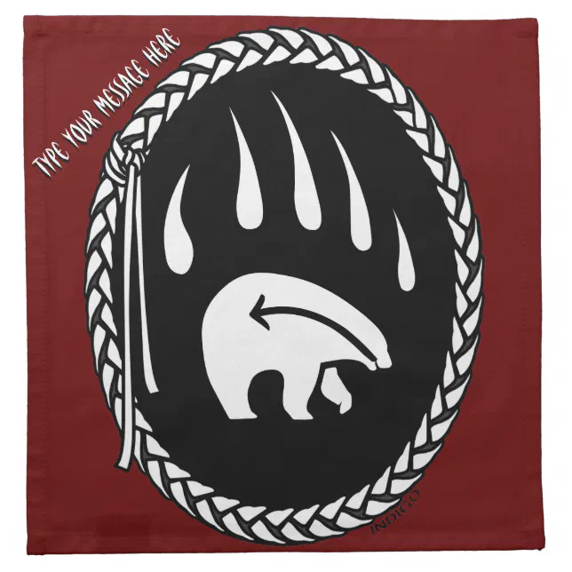 Tribal Bear Napkins Custom Native Art Napkins | Zazzle