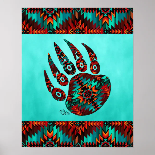 Tribal Bear Paw Poster | Zazzle
