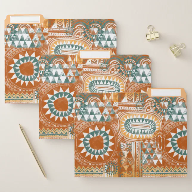 Tribal Bohemian Mosaic File Folder | Zazzle