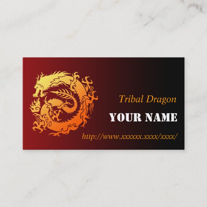 Tribal dragon business card | Zazzle