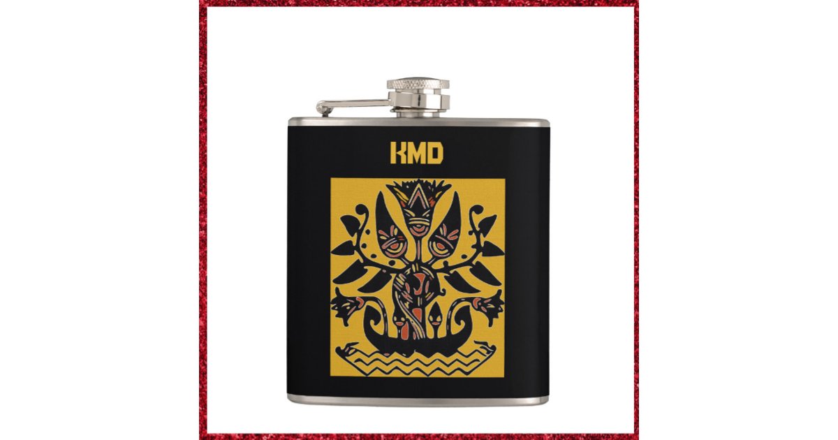 Tribal Ethnic Tattoo Pattern Flask | Zazzle