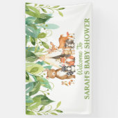 Tribal Greenery Woodland Animals Welcome Backdrop Banner | Zazzle
