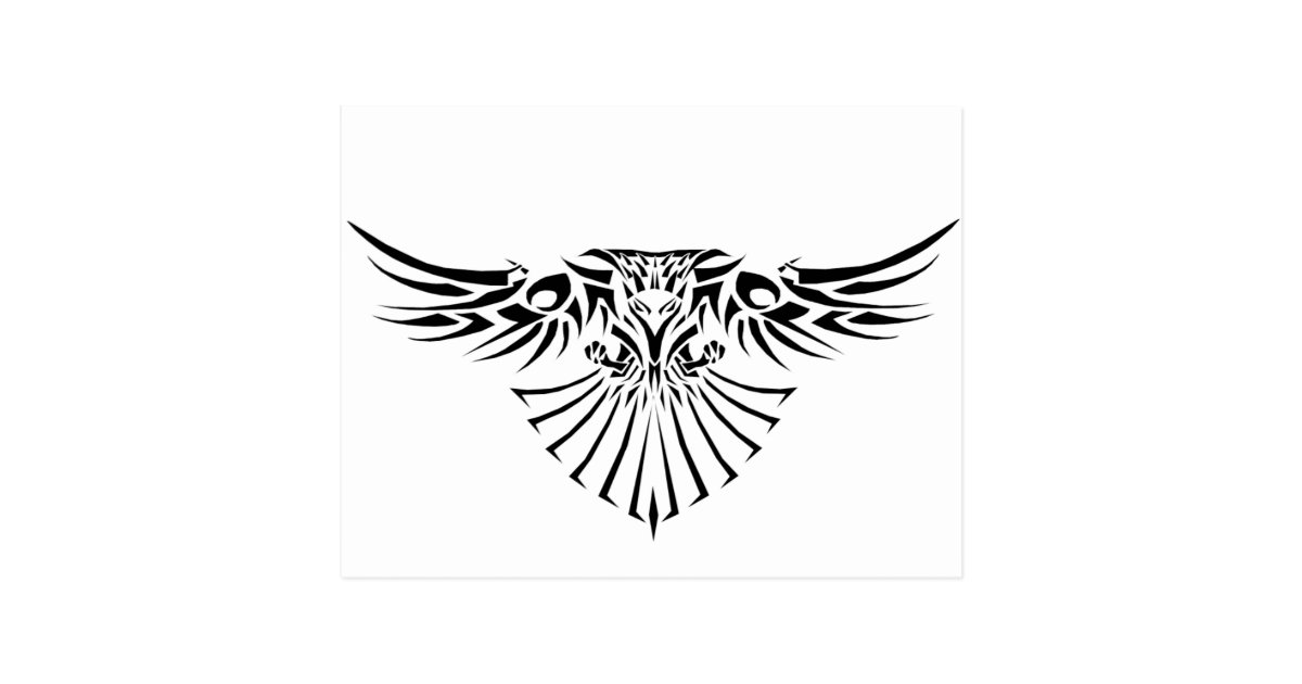 Tribal Hawk Tattoo Design Postcard | Zazzle