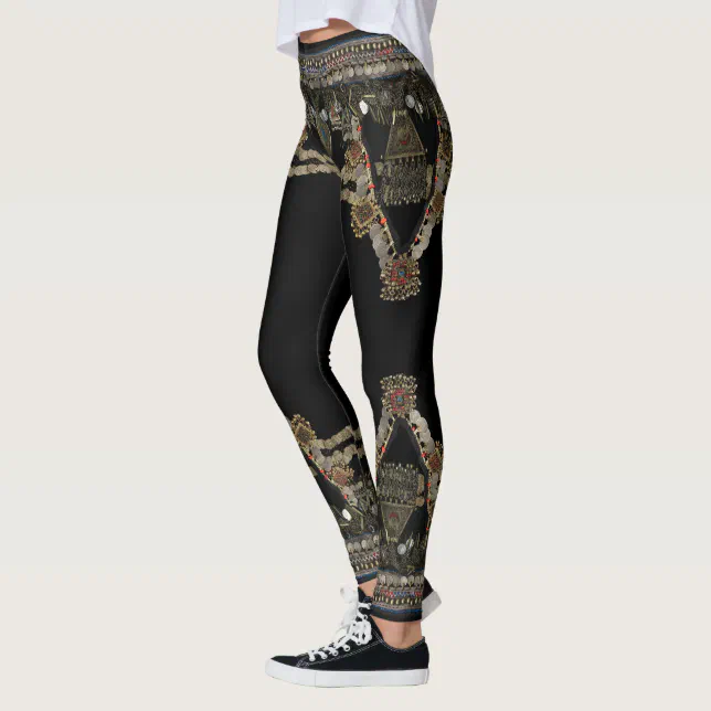 Tribal Kuchi Belly Dance: Draped in Medallions Leggings | Zazzle