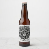 Tribal Lion Add Name Beer Bottle Label | Zazzle