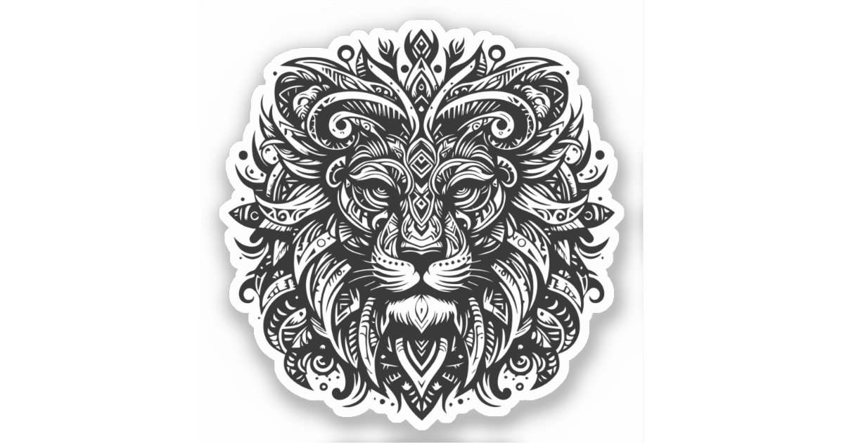 Tribal Lion Sticker | Zazzle