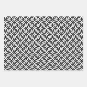 Tribal Maze Grayscale Wrapping Paper Sheets | Zazzle