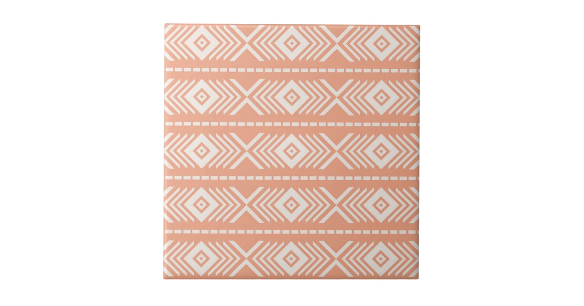 Tribal pattern ceramic tile | Zazzle