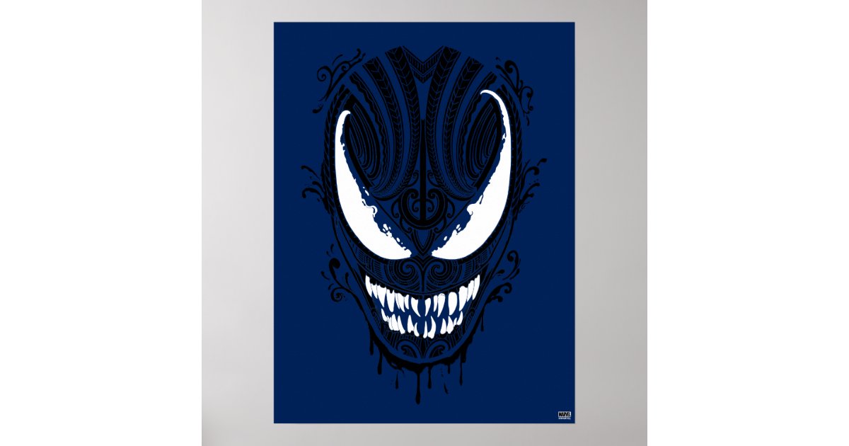 Tribal Pattern Symbiote Head Poster | Zazzle