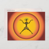 Tribal Primitive Man Glowing Sun Design Postcard | Zazzle