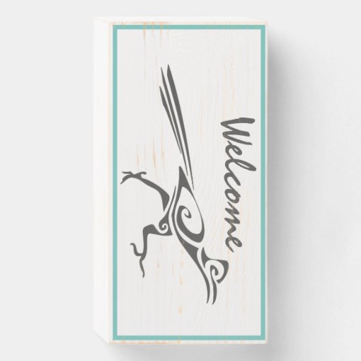 Tribal Roadrunner Silhouette Welcome Wooden Box Sign | Zazzle