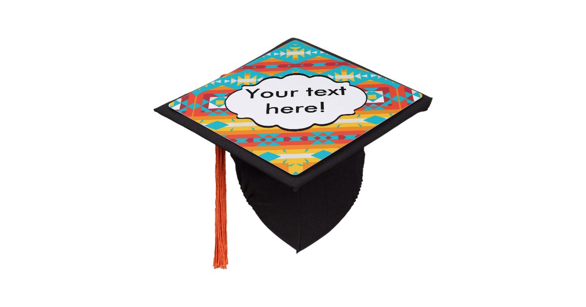 Tribal shapes rows graduation cap topper | Zazzle