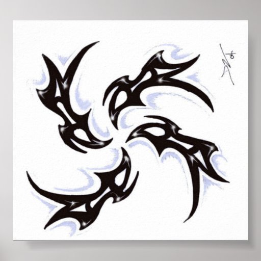 Tribal Spiral Tattoo Art Poster | Zazzle