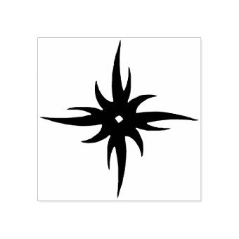 tribal starburst silhouette art stamp | Zazzle