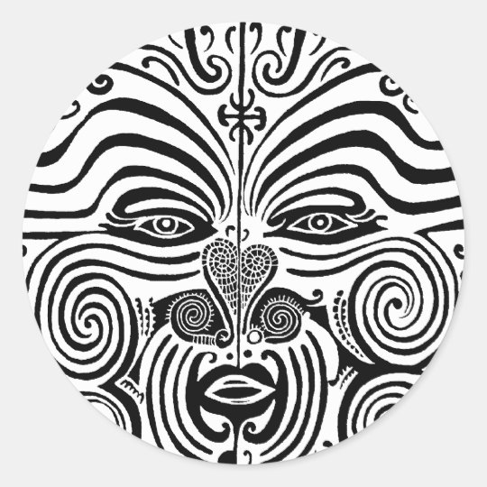 Tribal Tattoo Design - New Zealand Maori Classic Round Sticker | Zazzle.com