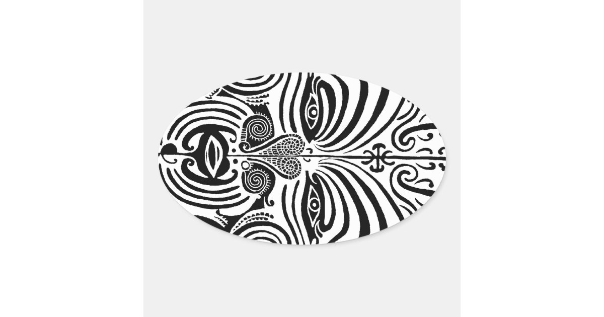 Tribal Tattoo Design - New Zealand Maori Oval Sticker | Zazzle