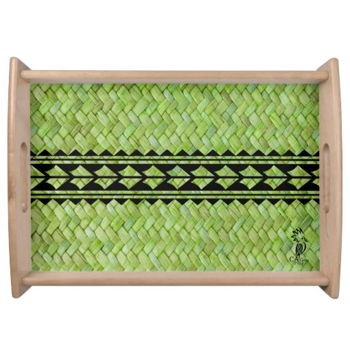 Tribal tray/ Pandanus woven leaves Serving Tray | Zazzle