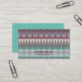 Tribal Western Pattern Teal Bull Cow Skull Country Business Card | Zazzle