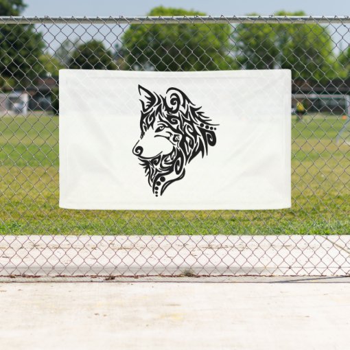 Tribal Wolf Banner | Zazzle