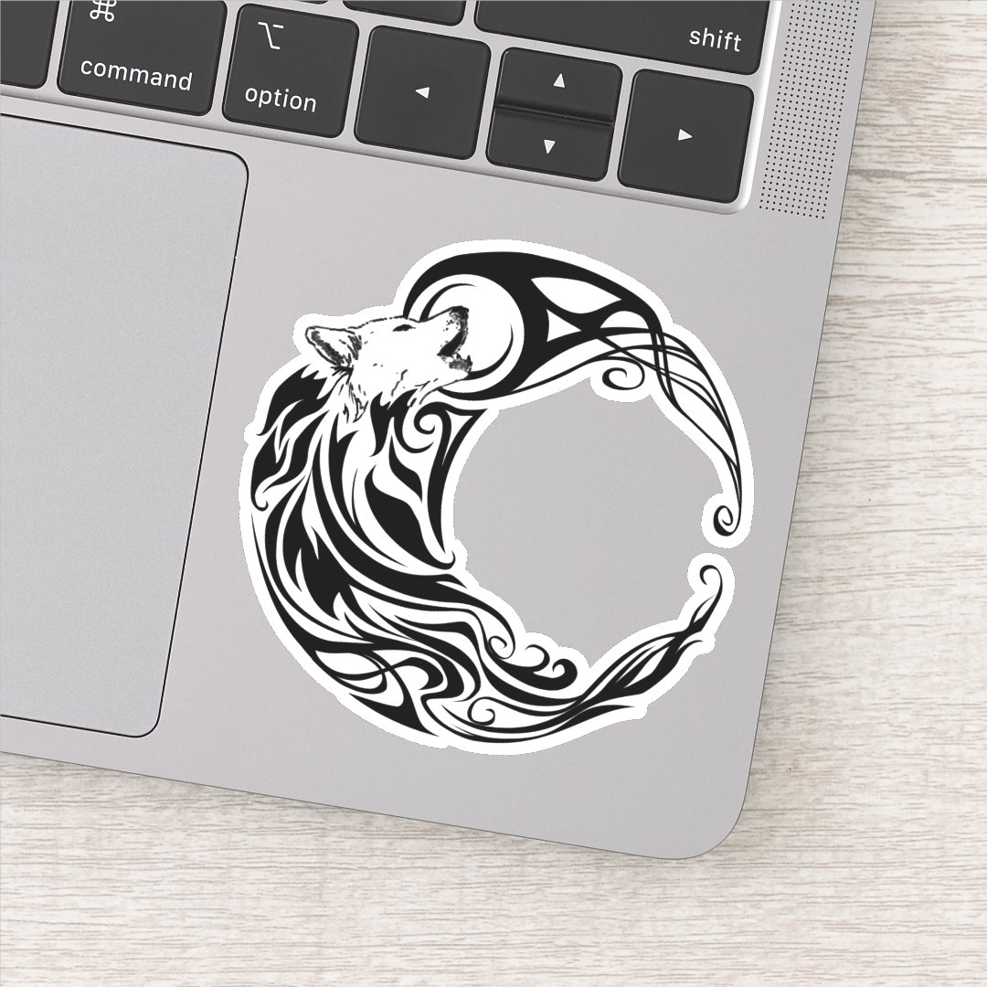 Tribal Wolf Sticker | Zazzle