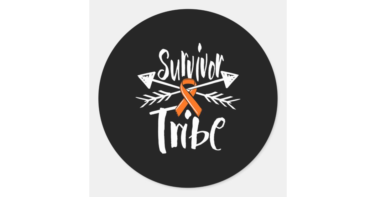 Tribe Leukemia Cancer Awareness Ribbon Gifts Classic Round Sticker | Zazzle