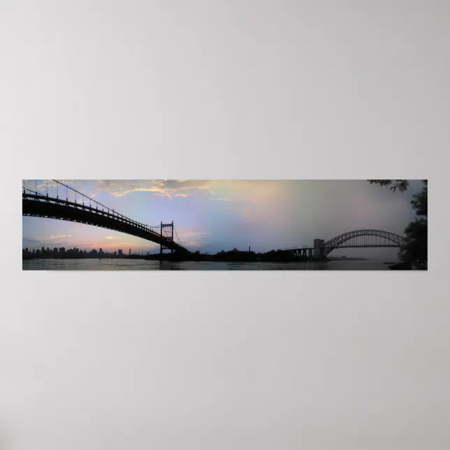 Triborough and Hell Gate Bridges Panorama Poster | Zazzle