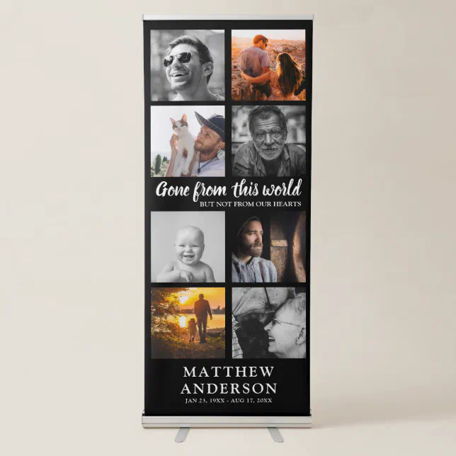 Tribute Family Photo Collage Memorial Remembrance Retractable Banner ...