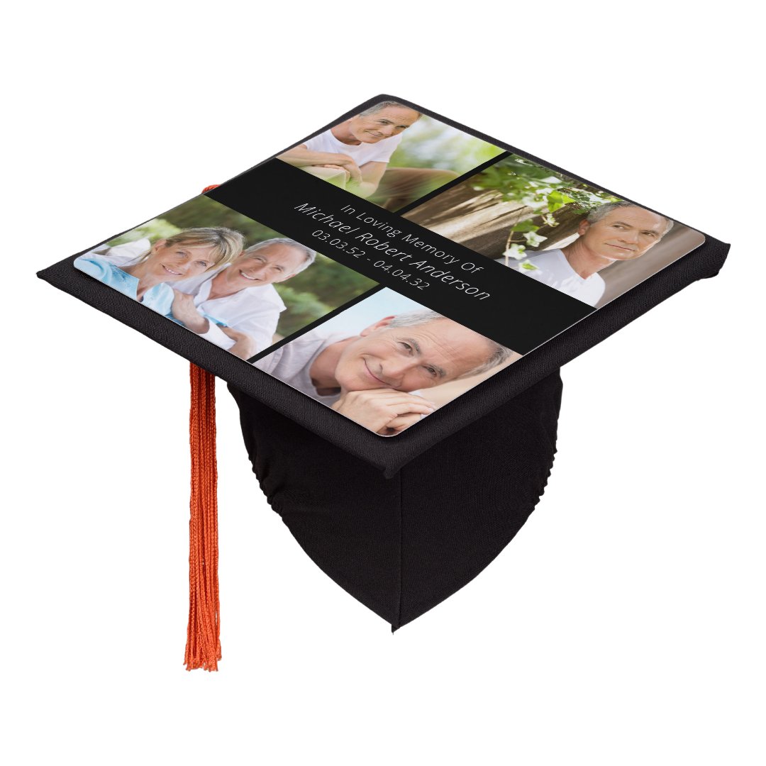 Tribute In Loving Memory Photo Collage Graduation Cap Topper | Zazzle