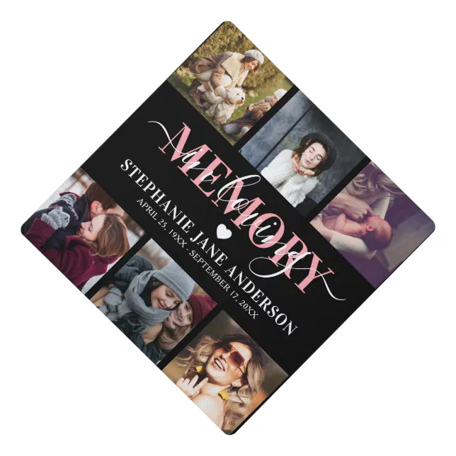 Tribute 'In Loving Memory' Photo Collage Memorial Graduation Cap Topper ...