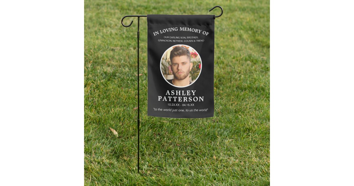 Tribute Photo In Loving Memory Cemetery Flag | Zazzle