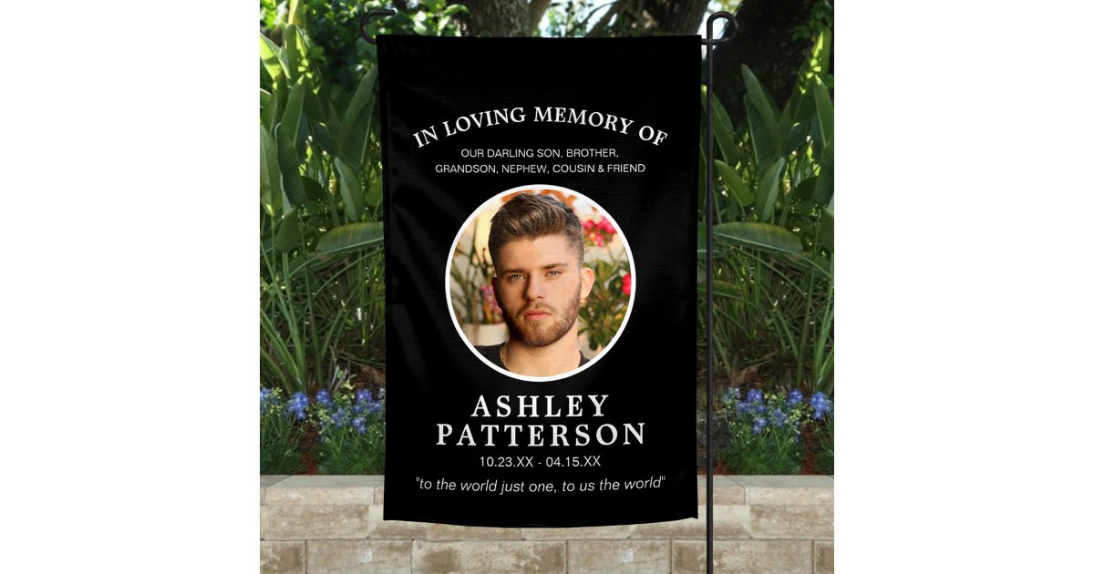 Tribute Photo In Loving Memory Cemetery Flag | Zazzle