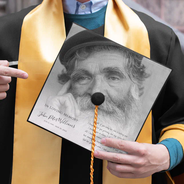 Tribute Photo Memorial Graduation Cap Topper | Zazzle