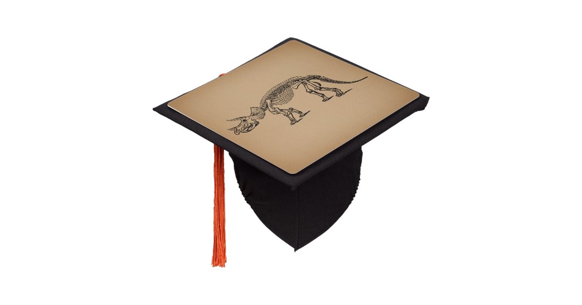 Triceratops Dinosaur Skeleton Prehistoric Art Graduation Cap Topper ...