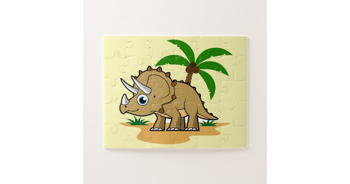 Triceratops In A Tropical Climate. Jigsaw Puzzle | Zazzle