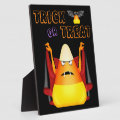 Trick or Treat Cute Vampire Candy Corn Halloween Plaque | Zazzle