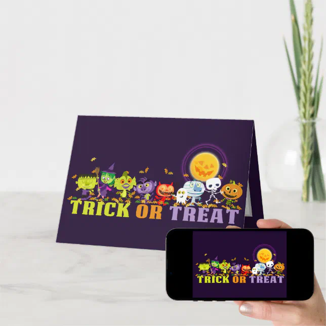 Trick or treat fun card | Zazzle
