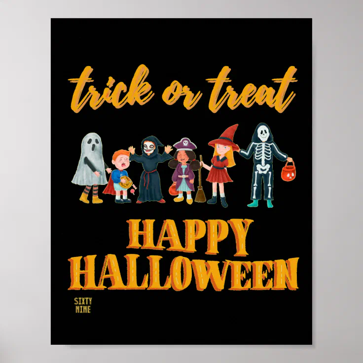 "TRICK OR TREAT" funny Poster | Zazzle