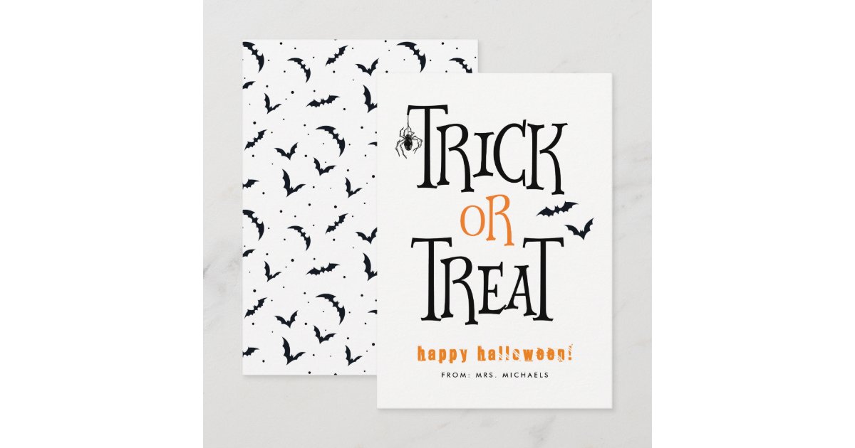 Trick or Treat Halloween Cards | Zazzle