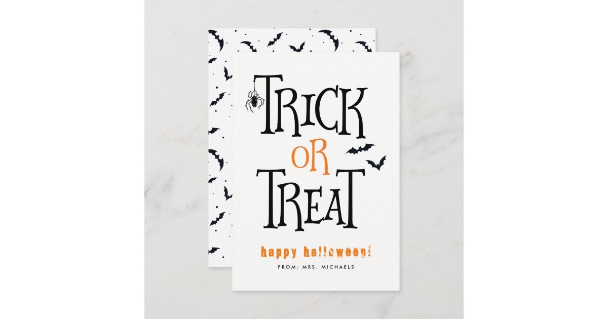Trick or Treat Halloween Cards | Zazzle